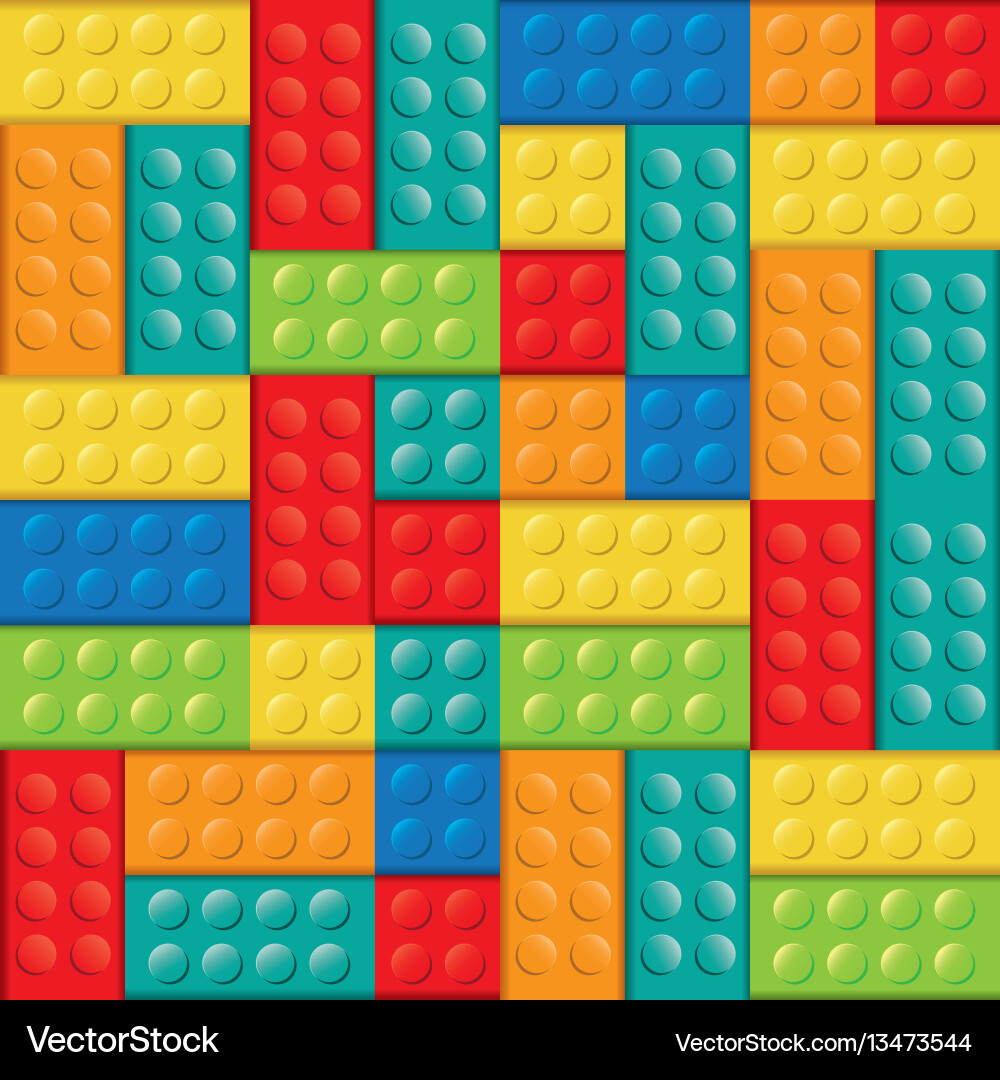 Colorful building toy bricks lego icon Royalty Free Vector