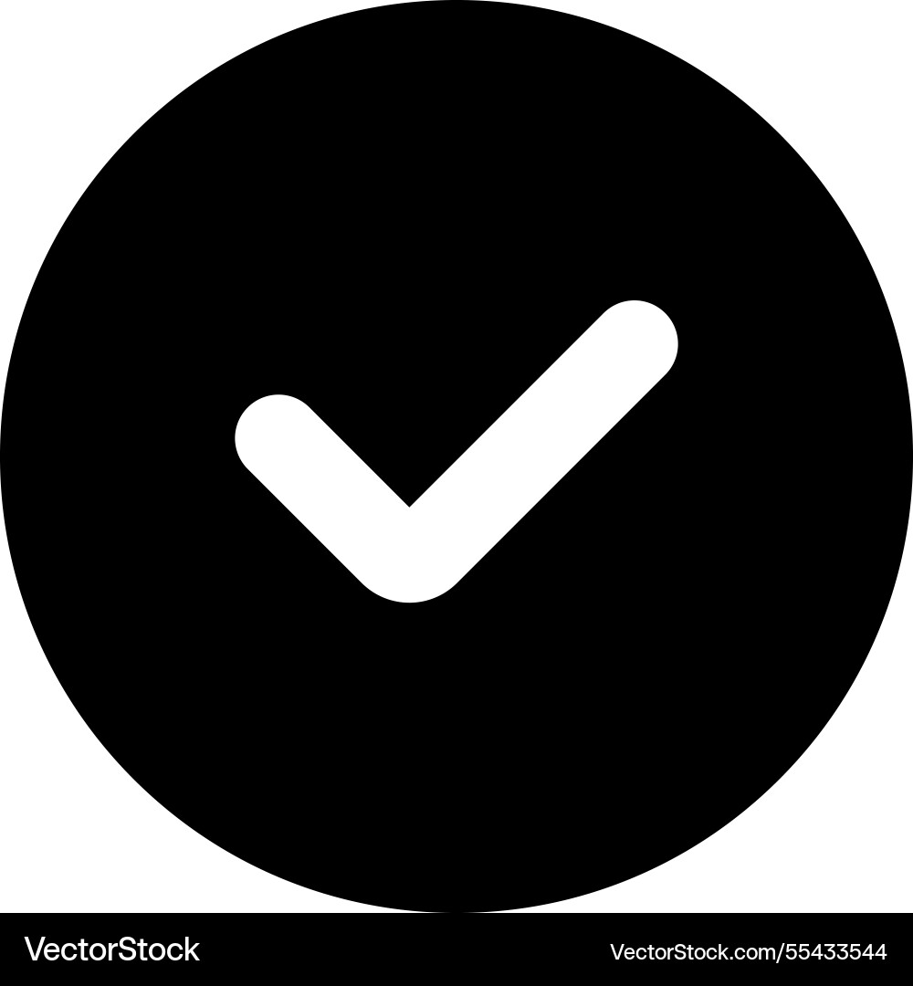 Correct symbol glyph Royalty Free Vector Image