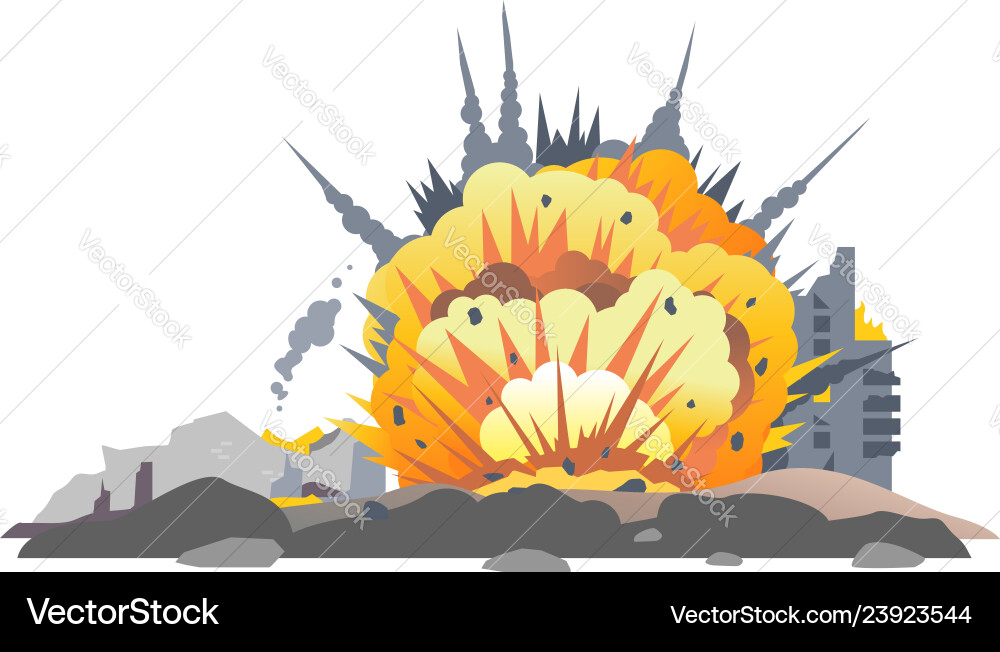 Devastating Bomb Explosion Royalty Free Vector Image