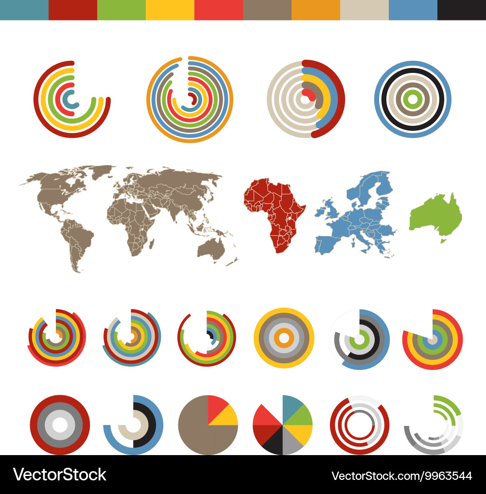 Different chart and indicators collection Vector Image