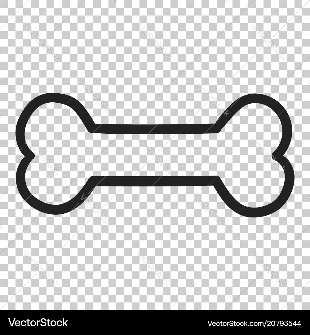 Dog bone toy icon on isolated transparent Vector Image