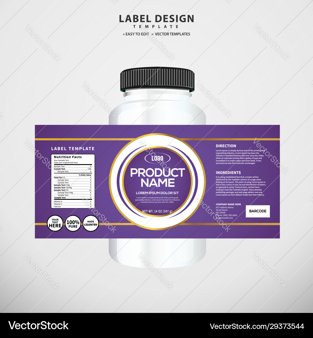 Label and packaging template design Royalty Free Vector