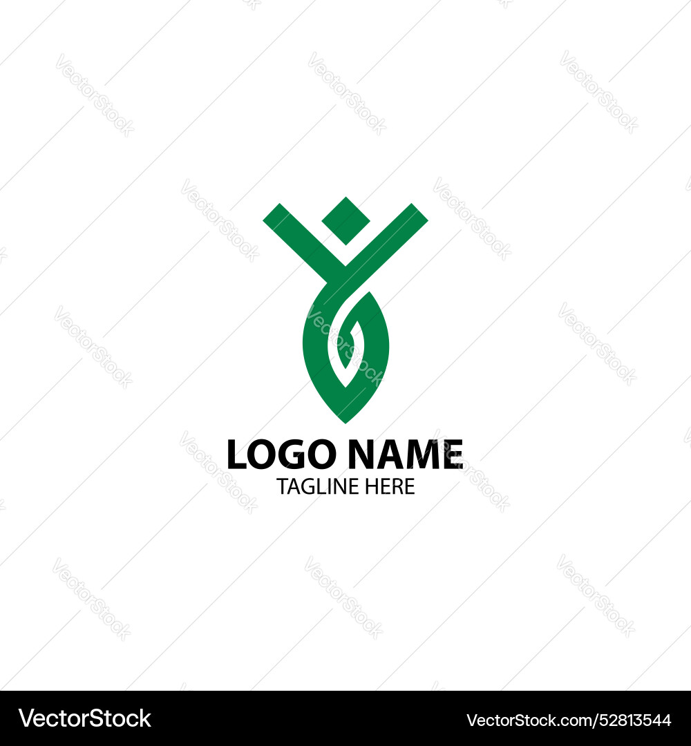Letter y people logo design Royalty Free Vector Image