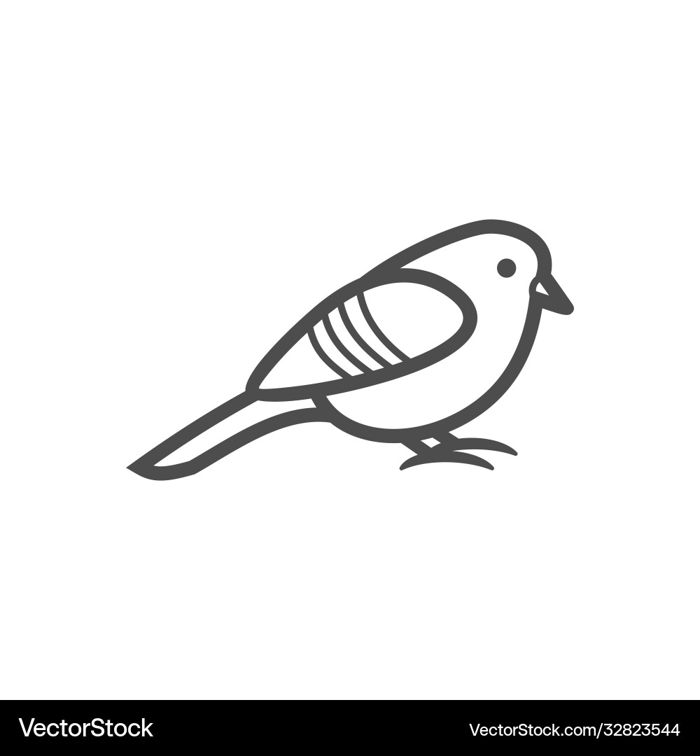 Small bird black icon nature simple Royalty Free Vector