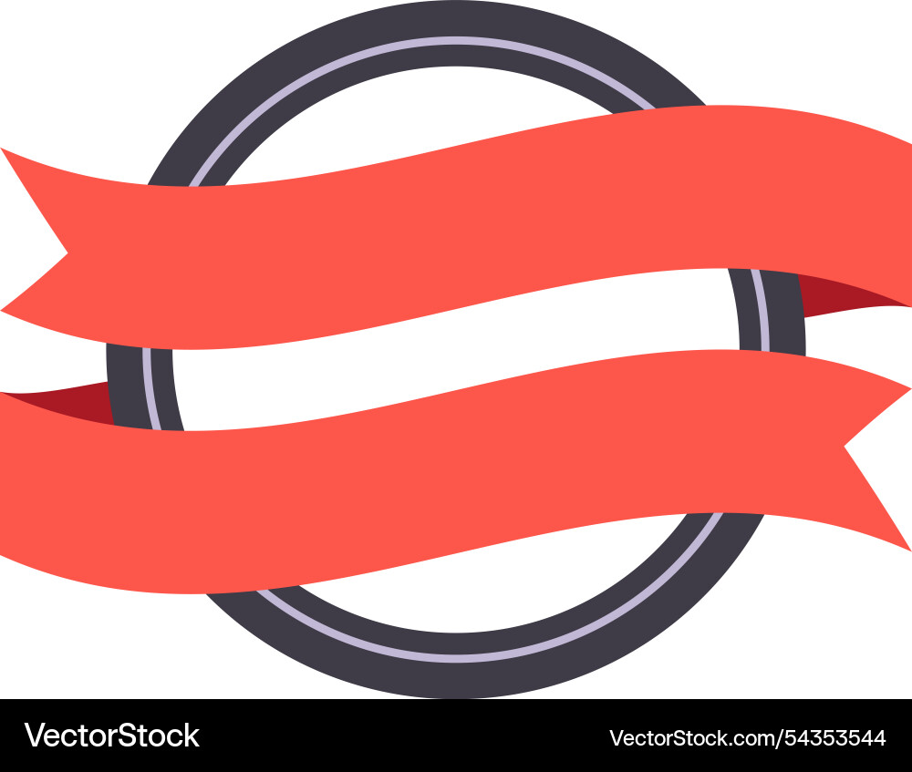 Two elegant waving red ribbons are wrapping Vector Image