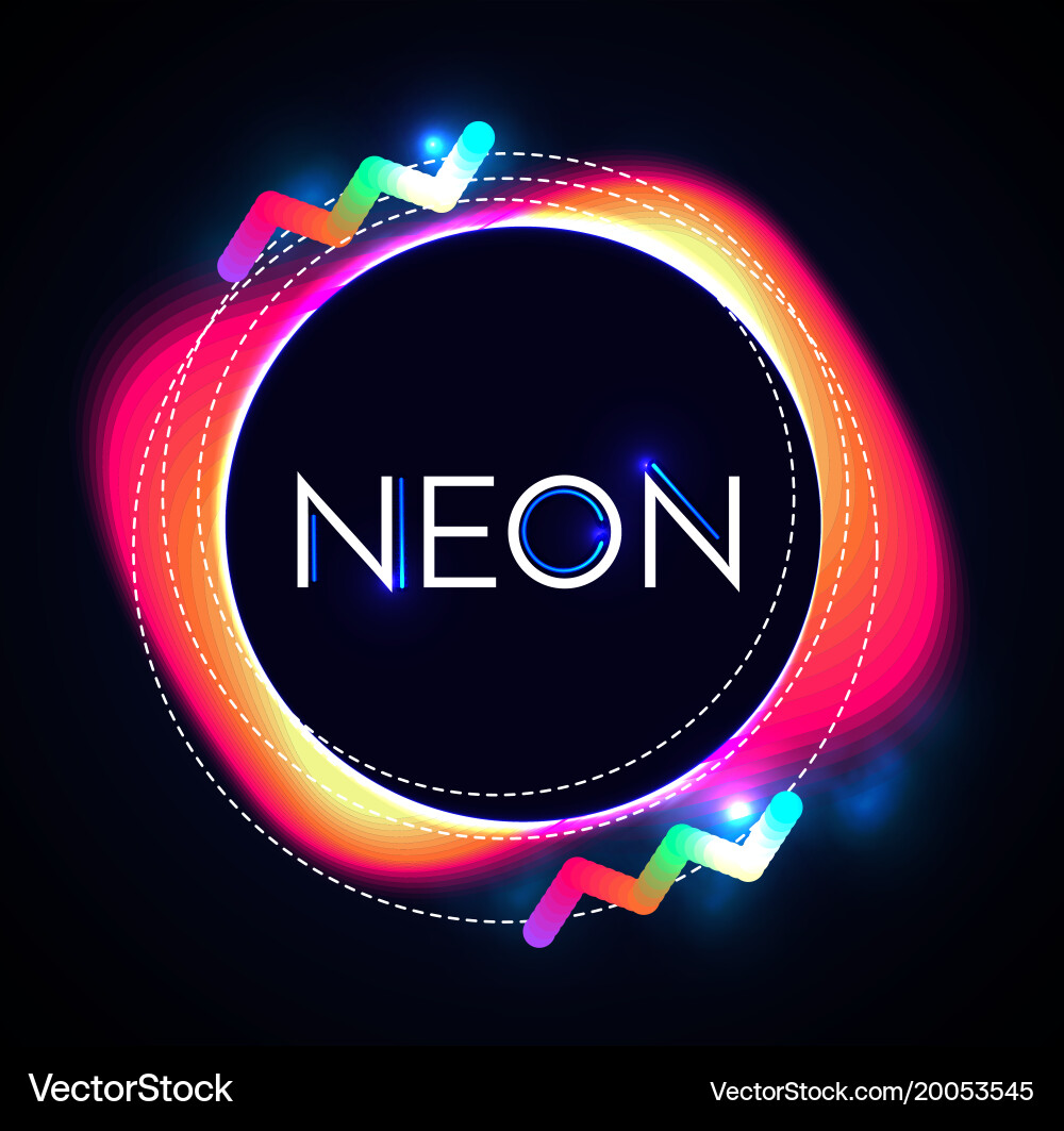 Abstract trendy shining neon banner colorful Vector Image