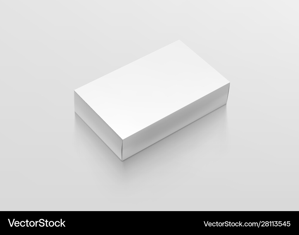 Blank white product package box container pack Vector Image