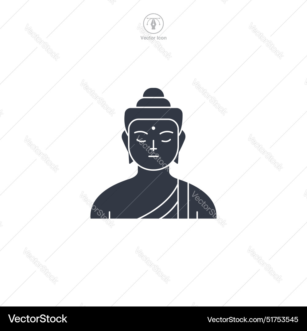 Buddha statue icon symbol isolated on white Vector Image