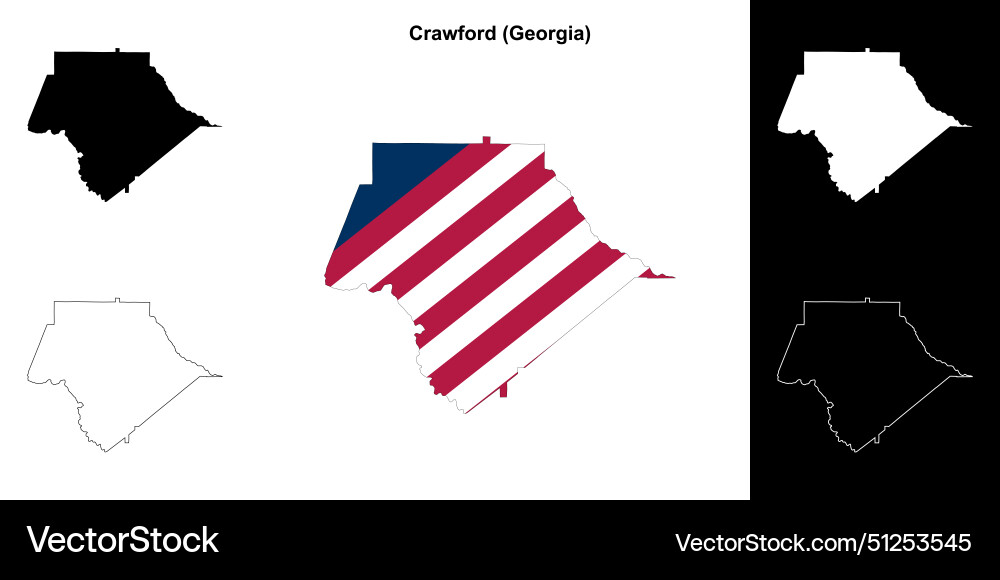 Crawford outline map Royalty Free Vector Image
