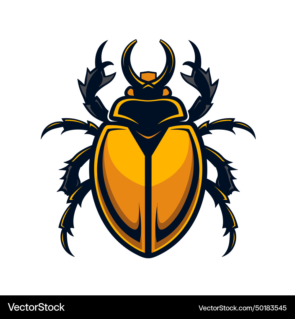 Esport logo bug icon beetle dor Royalty Free Vector Image