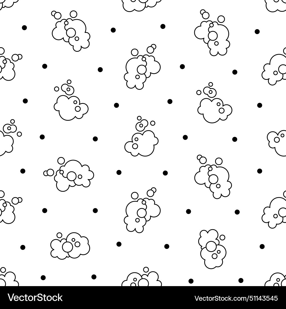 Foam soap seamless pattern coloring page Vector Image