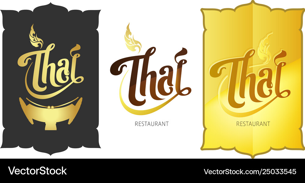 Lettering design thai for banner logo Royalty Free Vector