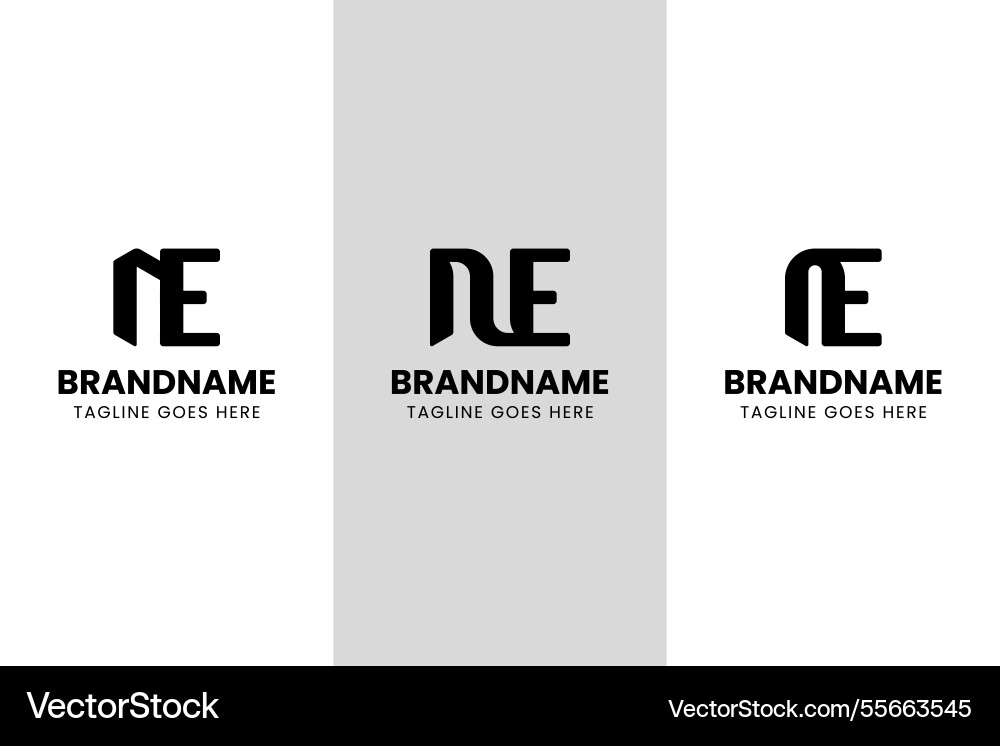 Letters ne monogram logo set suitable for any Vector Image