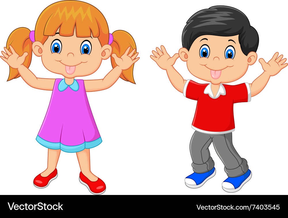 Little kid waving hand isolated on white Vector Image