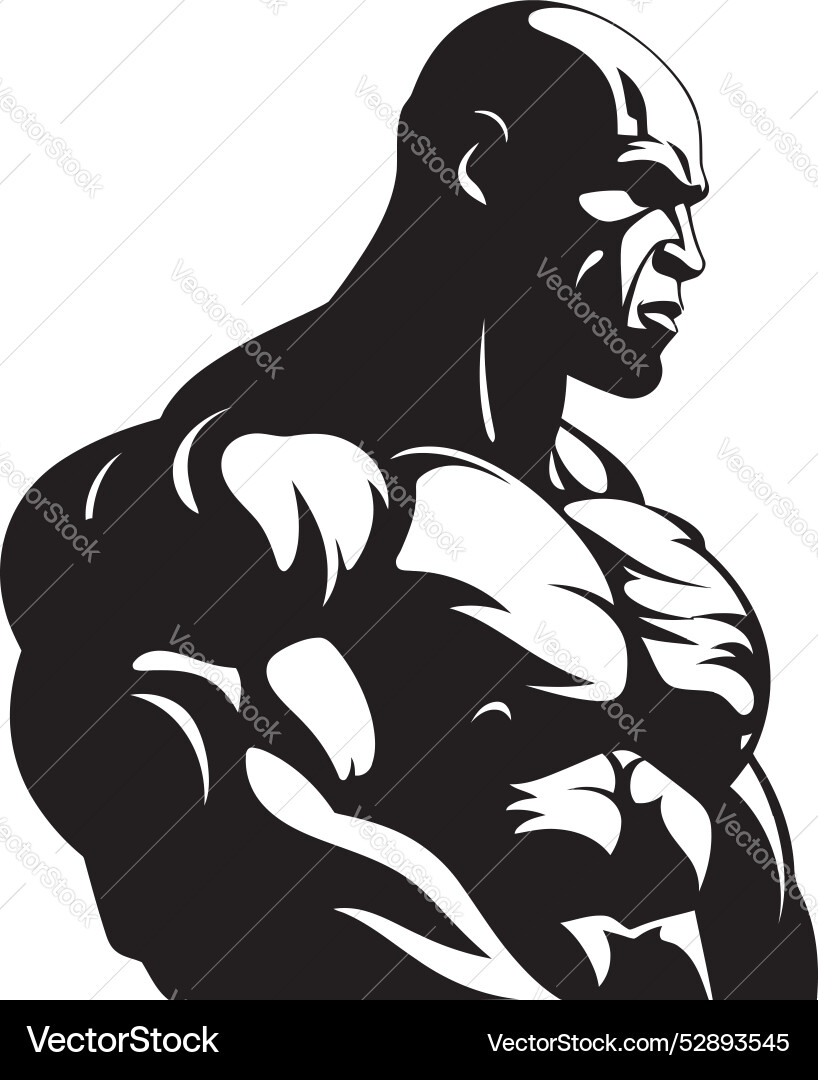Muscle monochrome majesty bodybuilder art dynamic Vector Image