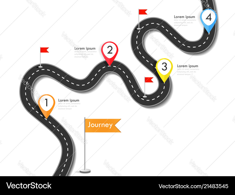 Road trip and journey route business Royalty Free Vector