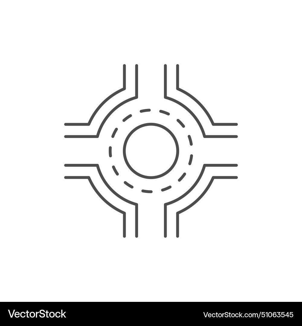 Traffic circle line outline icon Royalty Free Vector Image