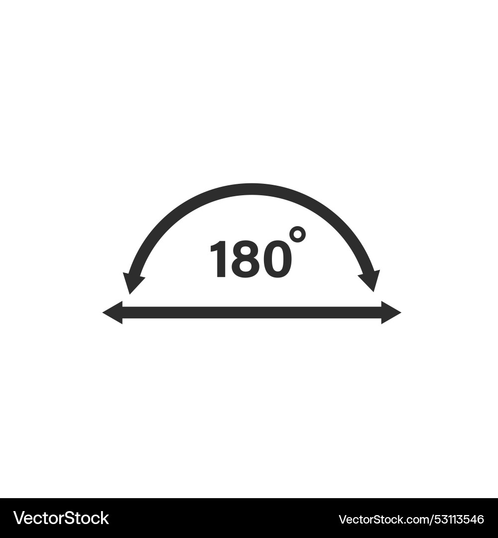 180 degrees rotation angle icon concept design Vector Image