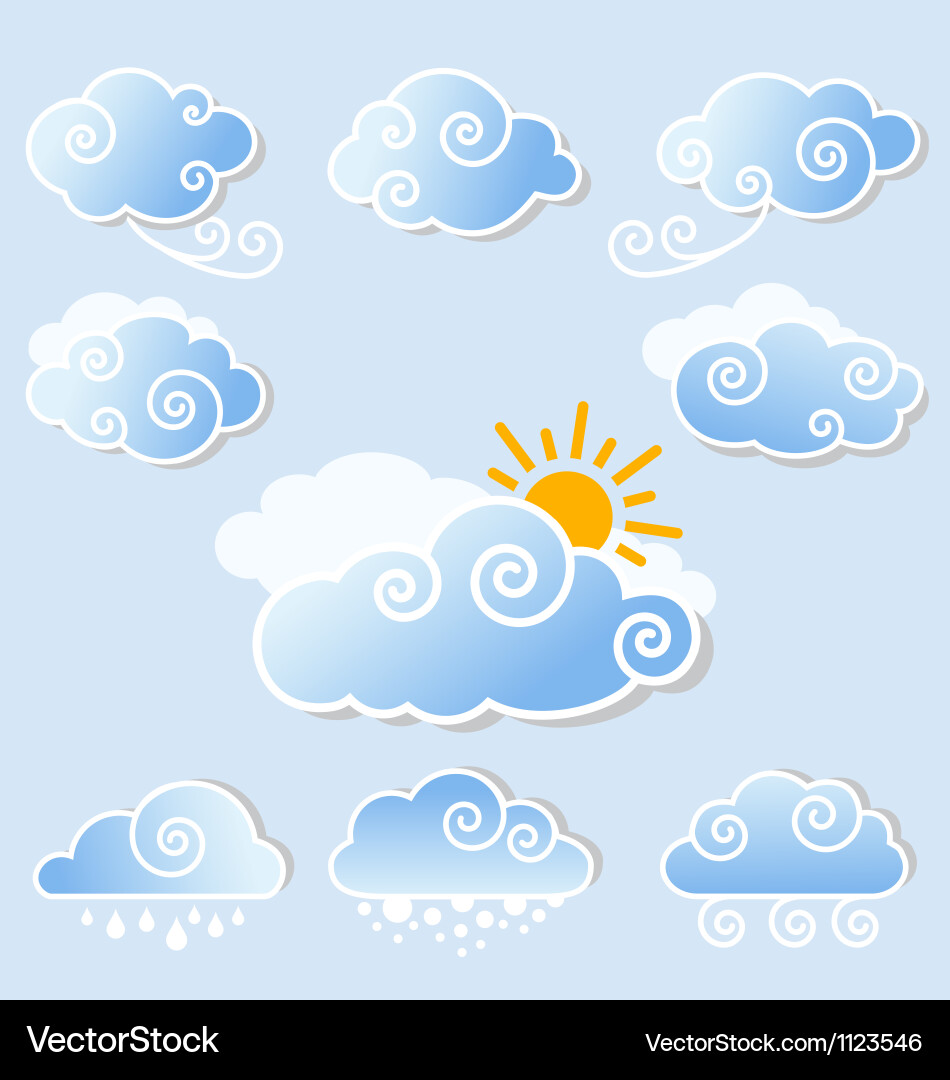 Cute clouds set Royalty Free Vector Image - VectorStock