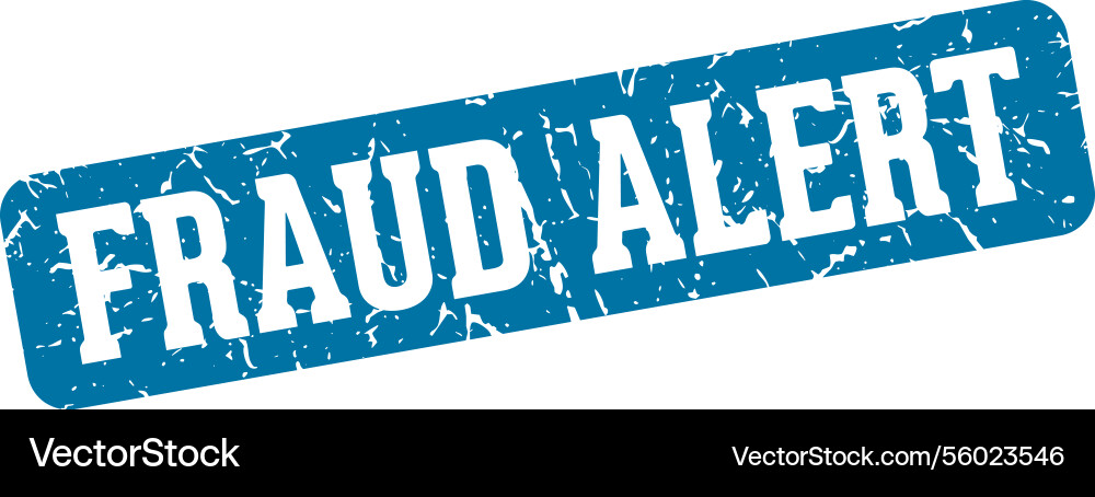 Fraud alert rectangular sign stamp Royalty Free Vector Image