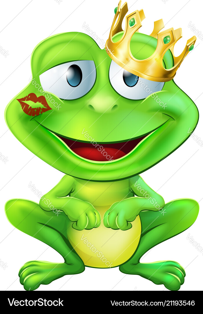 Kissed frog prince Royalty Free Vector Image - VectorStock