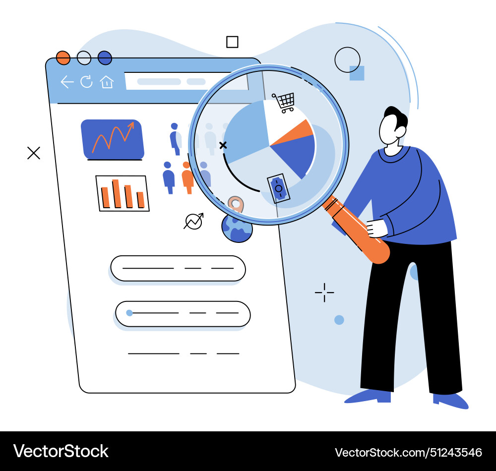 Market research the concept Royalty Free Vector Image