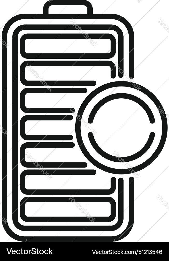 Recharging new battery icon outline power Vector Image
