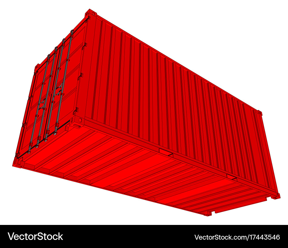 Red cargo container Royalty Free Vector Image - VectorStock