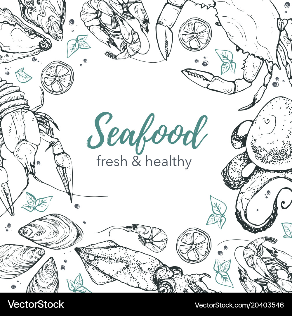 Seafood Royalty Free Vector Image - VectorStock