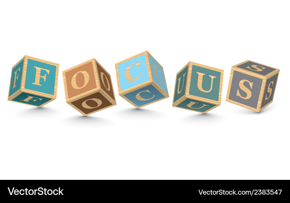 Alphabet Blocks Forming 'FOCUS' Royalty Free Vector Image
