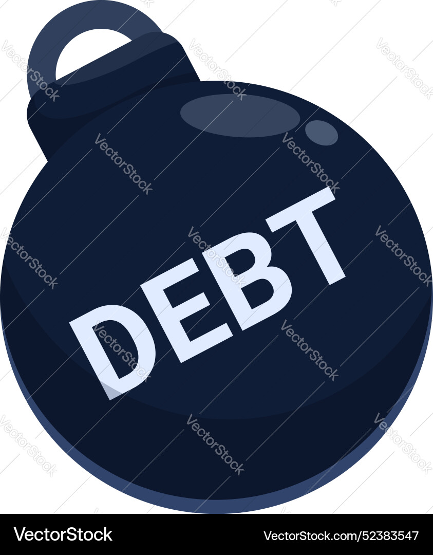 Debt bomb exploding causing financial crisis Vector Image