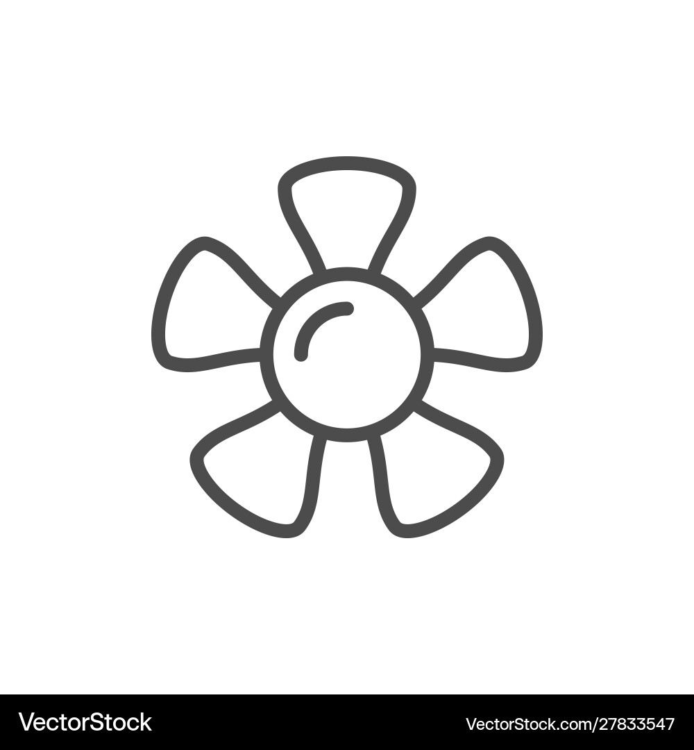 Fan line outline icon and wind equipment Vector Image