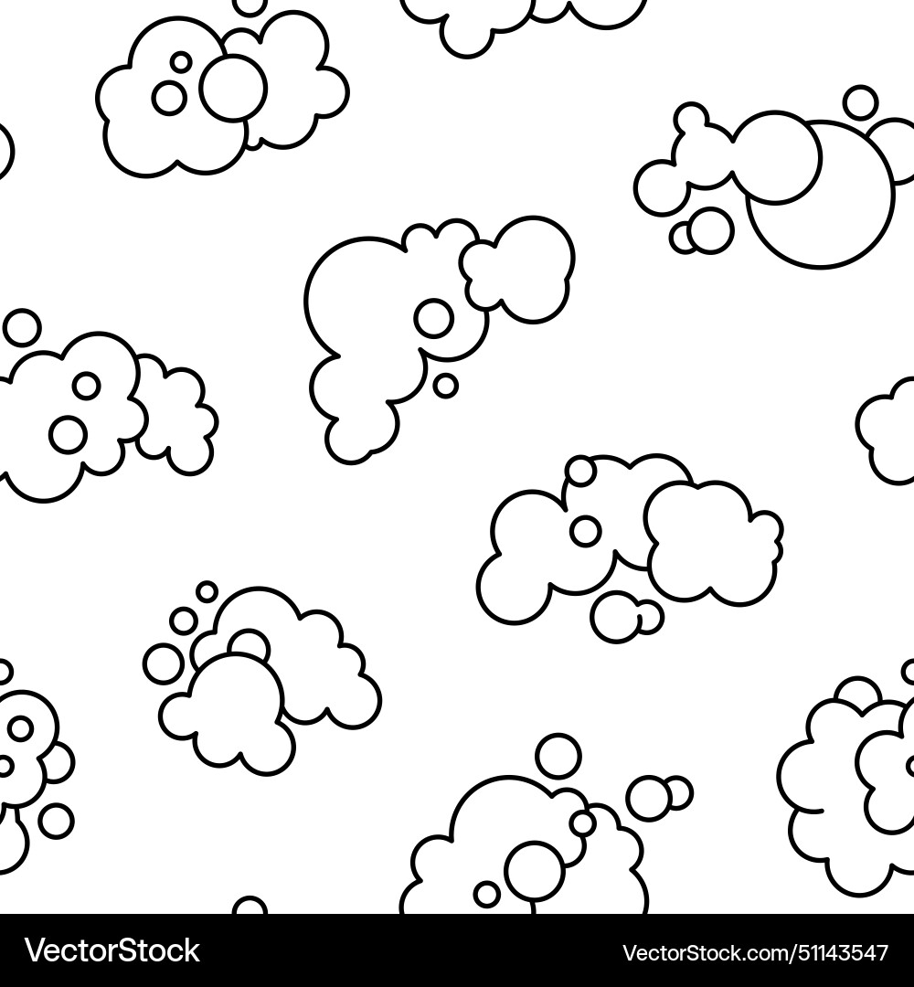 Foam soap seamless pattern coloring page Vector Image