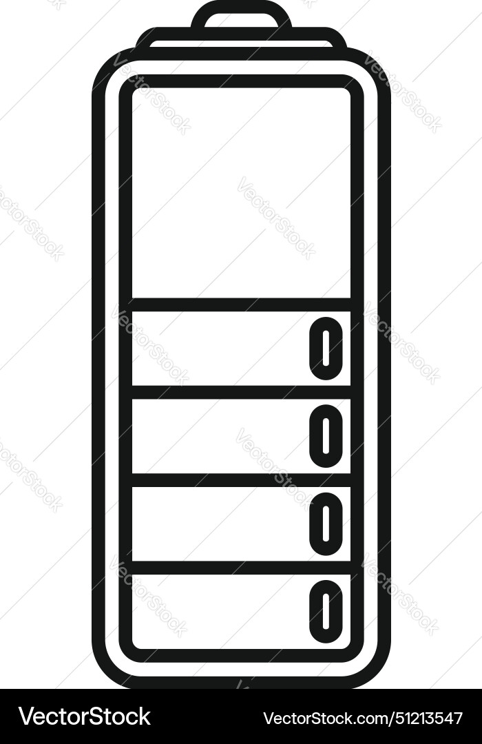 Half power battery icon outline charging Vector Image