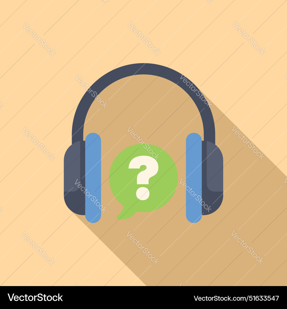Headset is listening to a question in a speech Vector Image