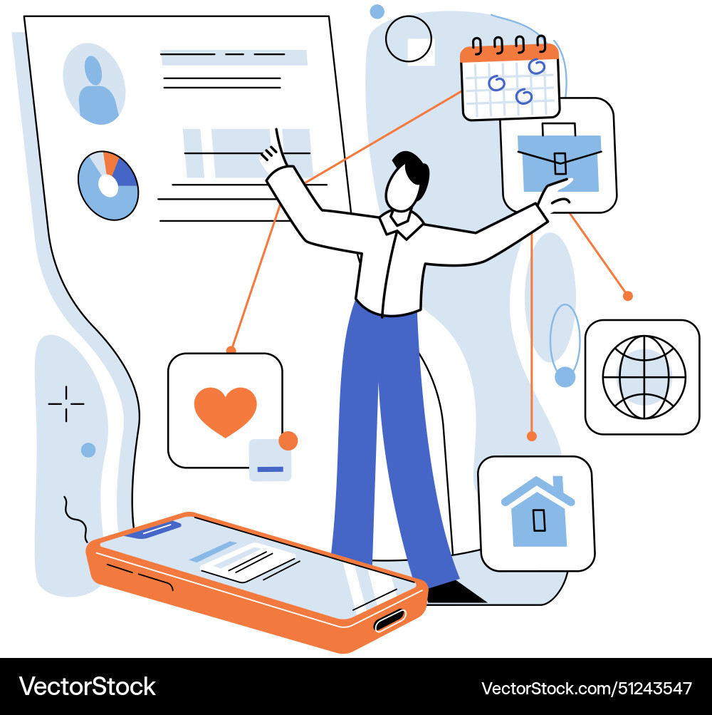 Personal profile contact information Royalty Free Vector