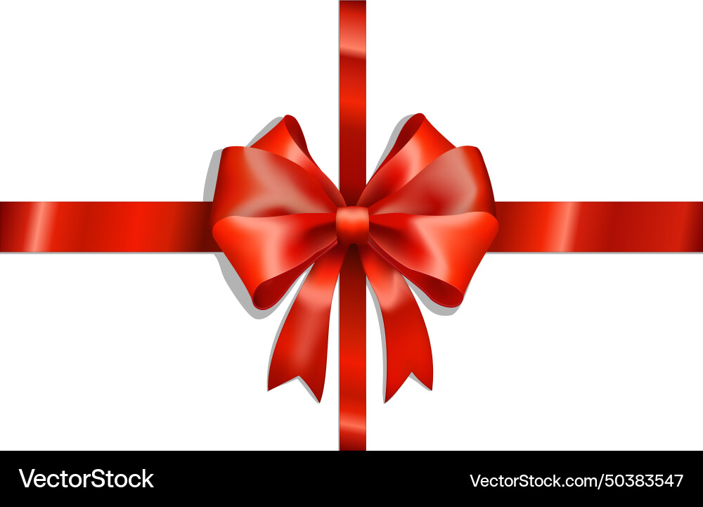 Red ribbons and bow Royalty Free Vector Image - VectorStock
