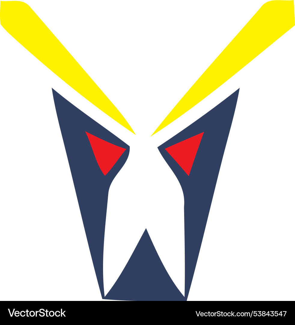 Red yellow blue bull head Royalty Free Vector Image