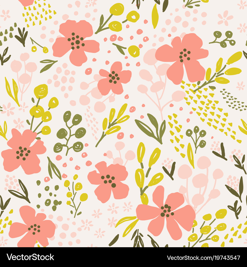 Seamless flower pattern Royalty Free Vector Image