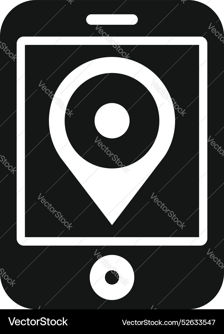 Smartphone showing gps location pin icon Vector Image