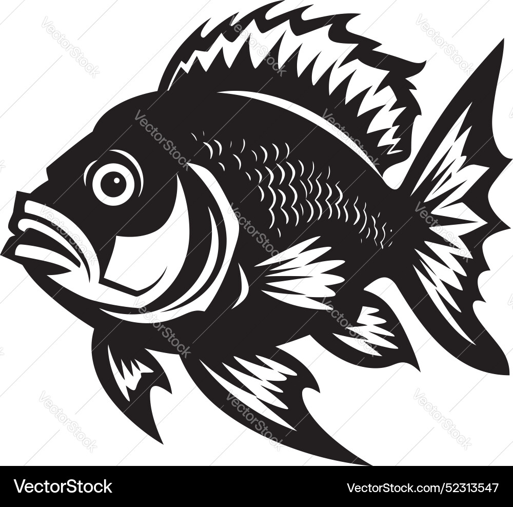 Spectral swim black fish graphics shadow strike Vector Image