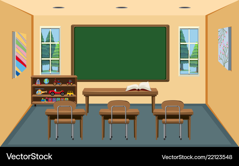 An interior empty classroom Royalty Free Vector Image