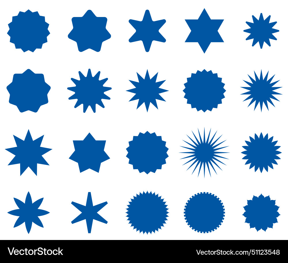 Blue badge shapes collection Royalty Free Vector Image