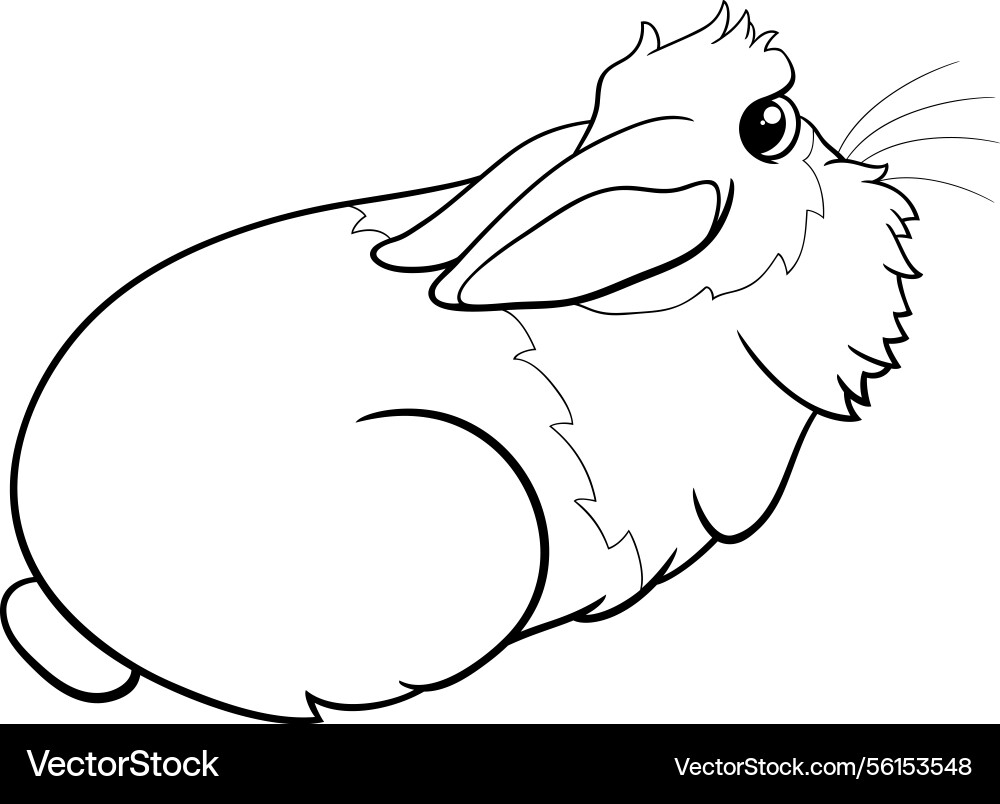 Cartoon lying miniature rabbit animal character Vector Image