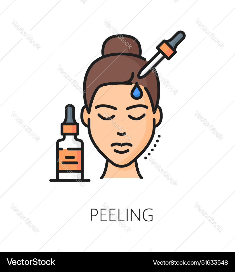 Face care skincare peeling linear color icon Vector Image