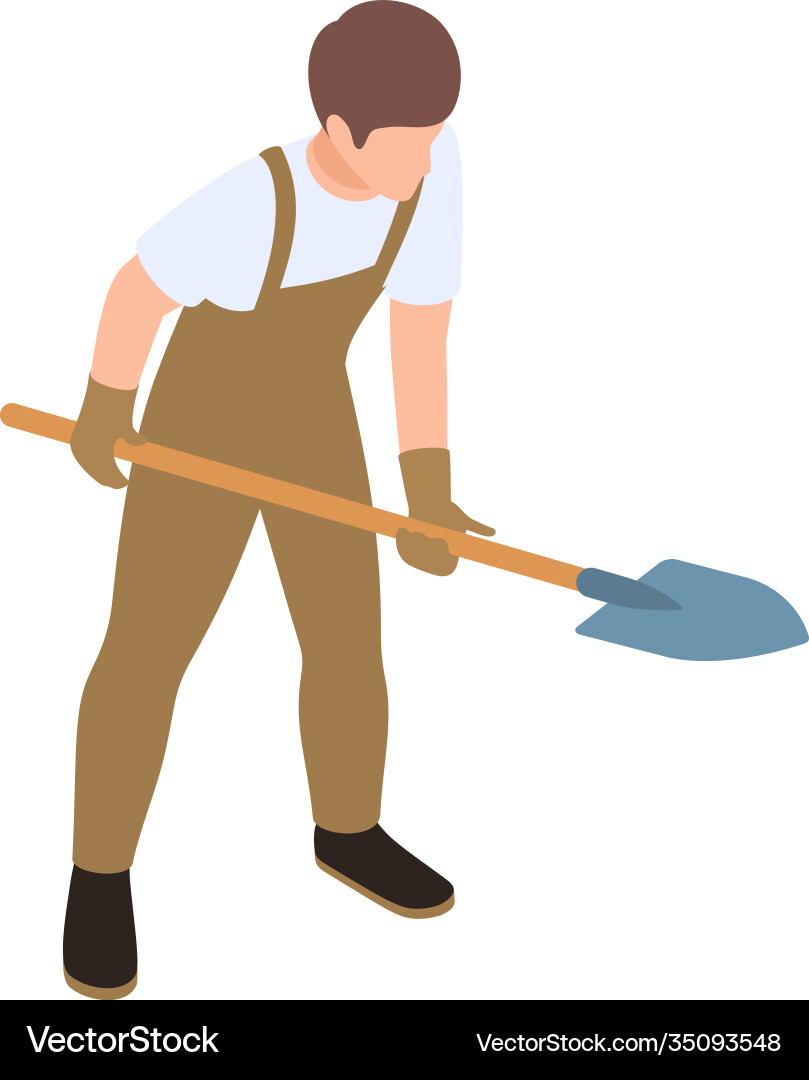 Farmer isometric icon Royalty Free Vector Image