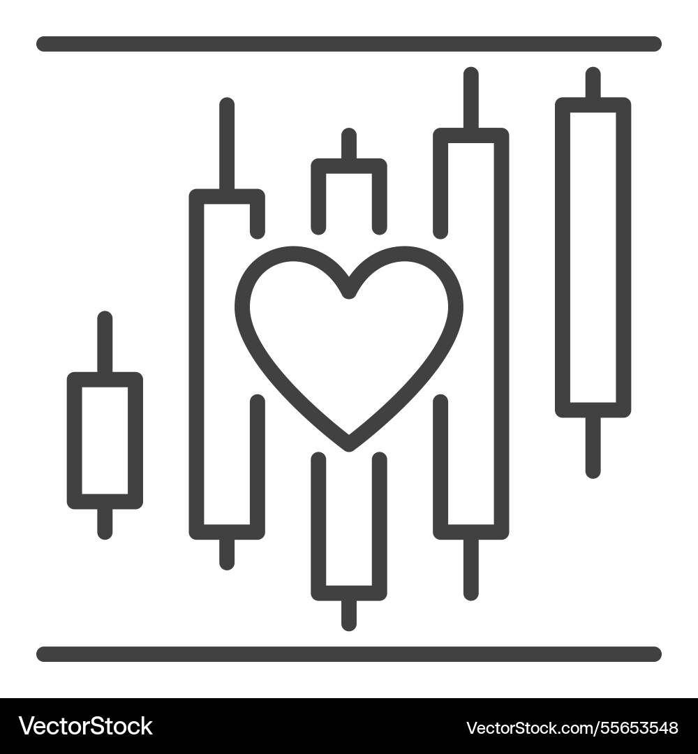Heart and financial data chart perfect Royalty Free Vector