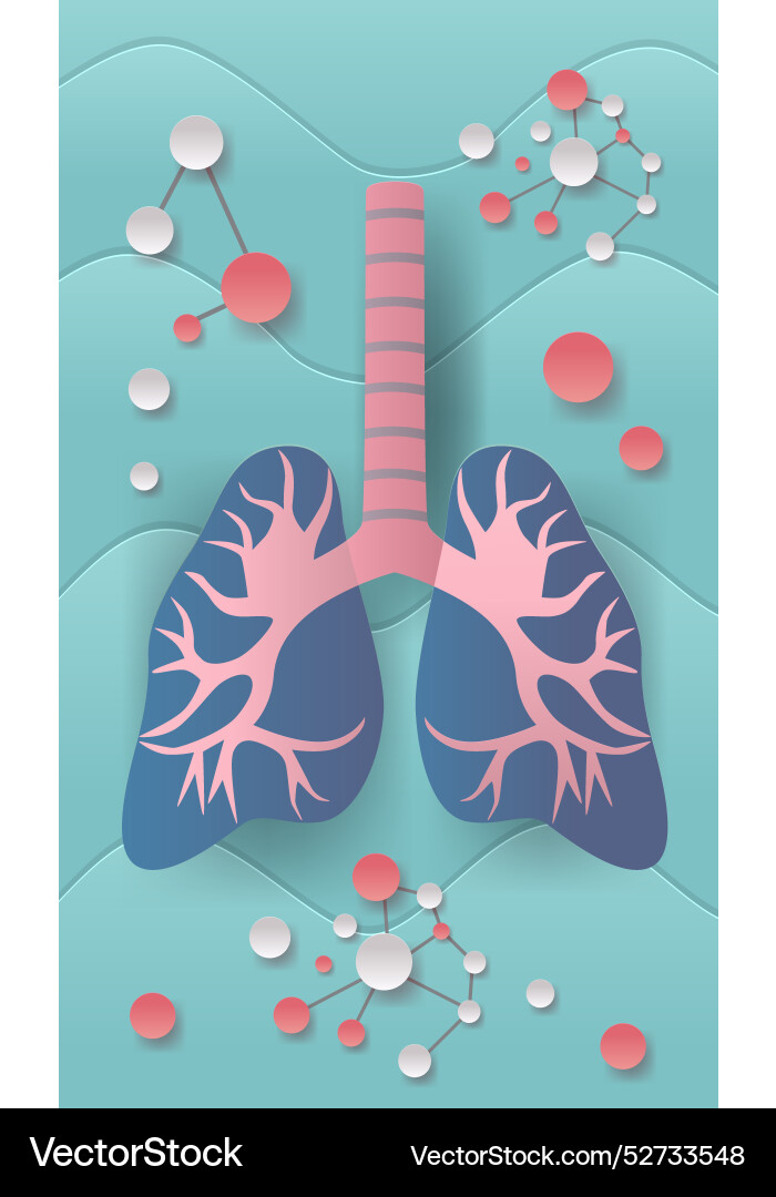 Human lungs with molecular structures anatomy Vector Image