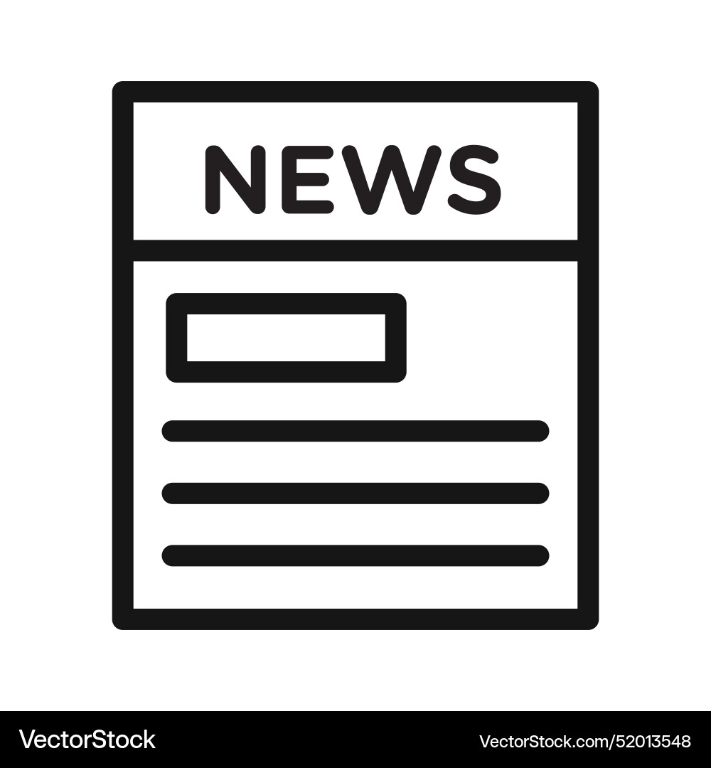 News feed icon black line art Royalty Free Vector Image