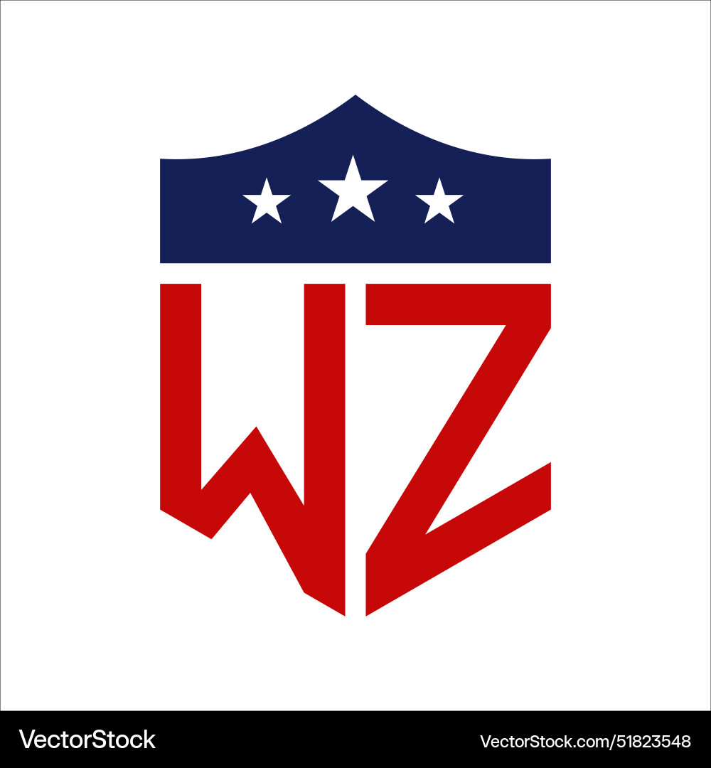Patriotic wz logo design letter Royalty Free Vector Image